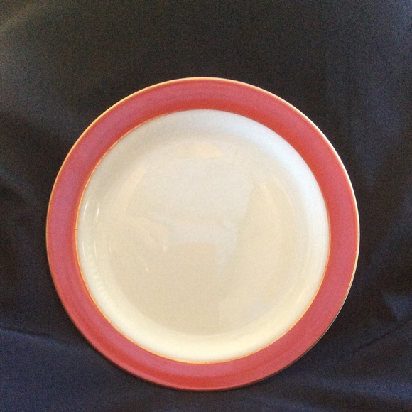Pyrex | Dining | Rare Pyrex Xl Big Plate Coral Pink Band Gold Rim ...